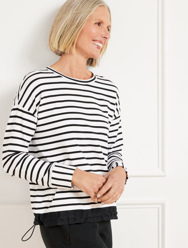 Bungee Hem Pullover - Volley Stripe | Talbots