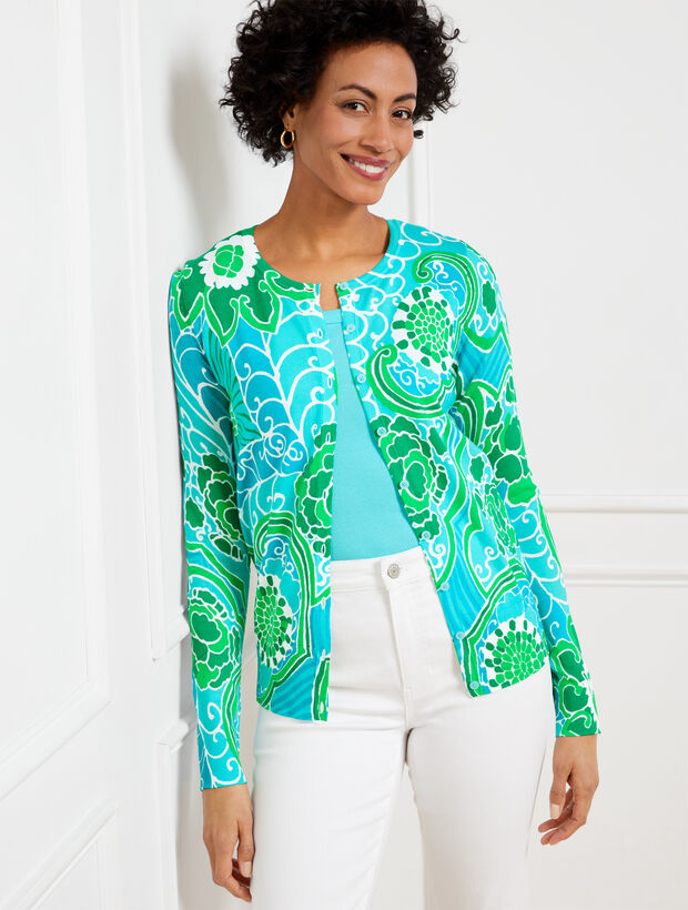 Charming Cardigan - Abstract Floral | Talbots