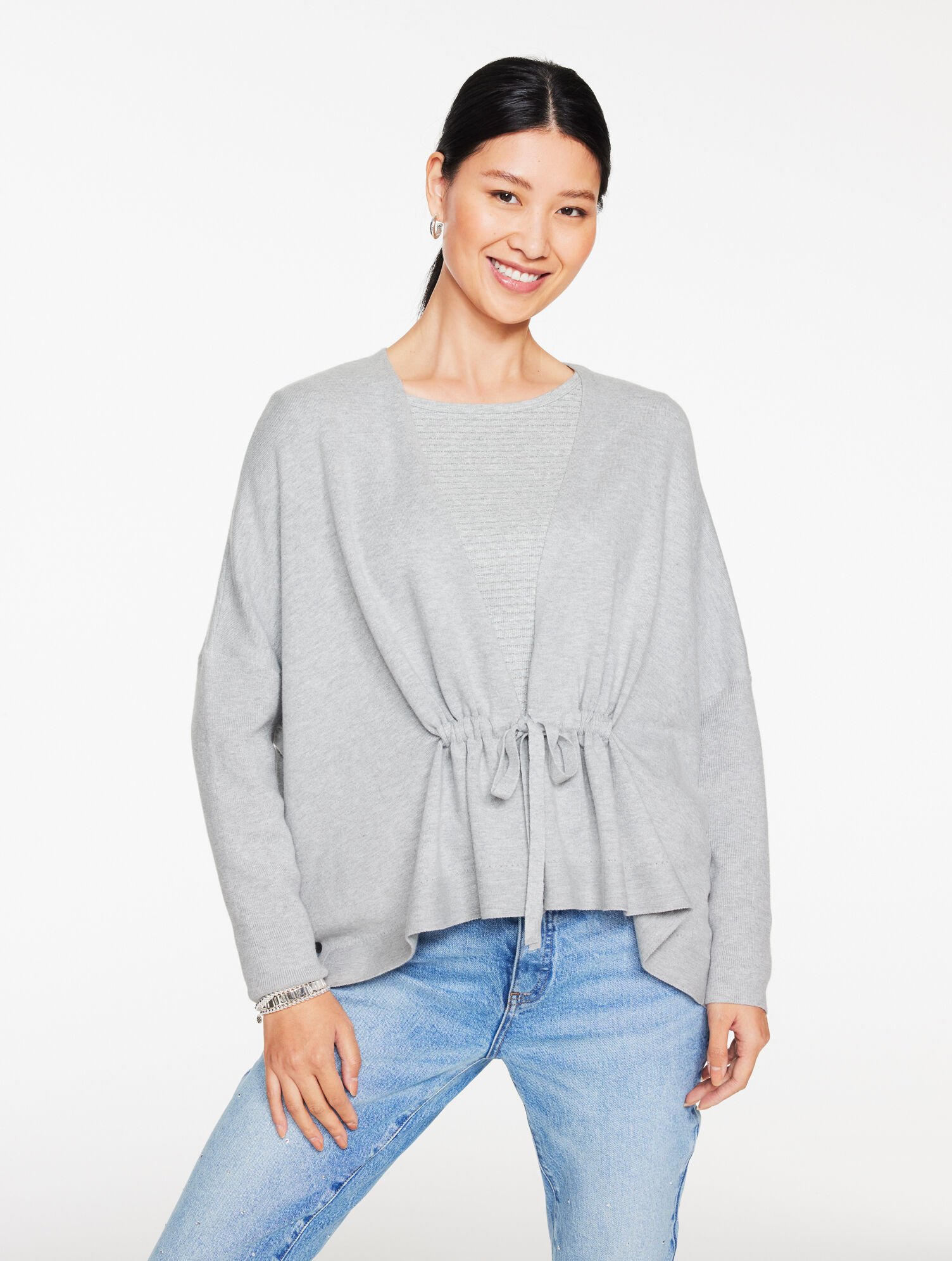 Gathered Waist Flyaway Cardigan | Talbots