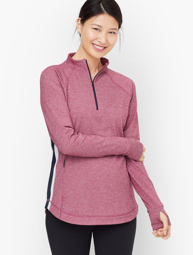 Performance Interlock Half Zip Pullover - Solid | Talbots
