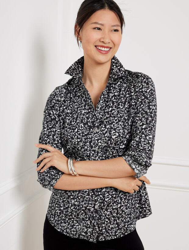 Non-Iron Perfect Shirt - Fiery Leopard | Talbots