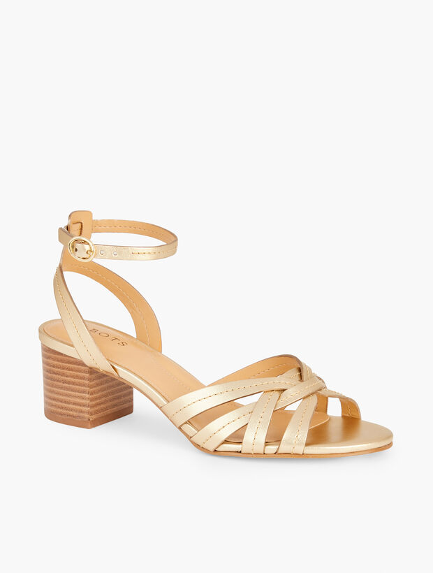 Mimi Leather Ankle Strap Sandals - Metallic | Talbots