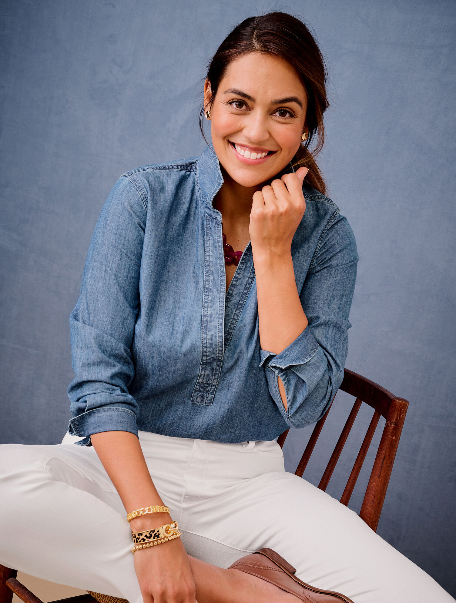 Button Back Tunic - Denim | Talbots