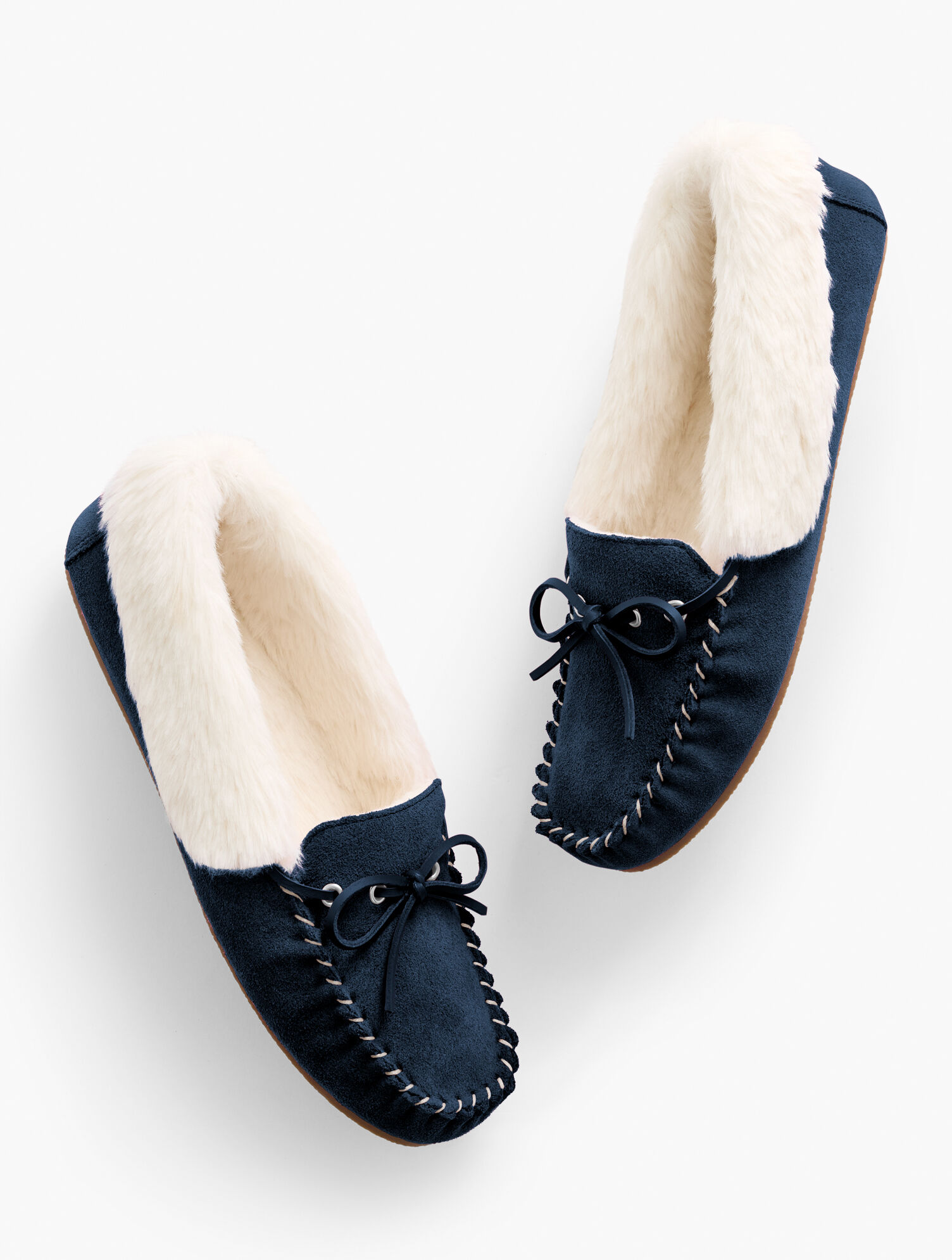 Ruby Bow Suede Moccasins | Talbots