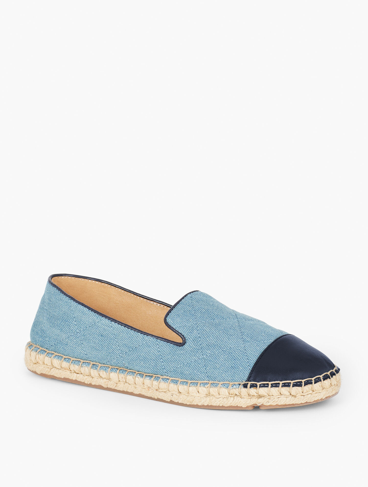 Izzy Quilted Denim Leather Espadrilles | Talbots