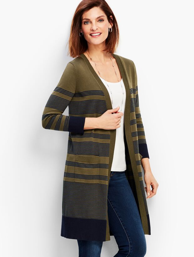Long Stripe Cardigan | Talbots