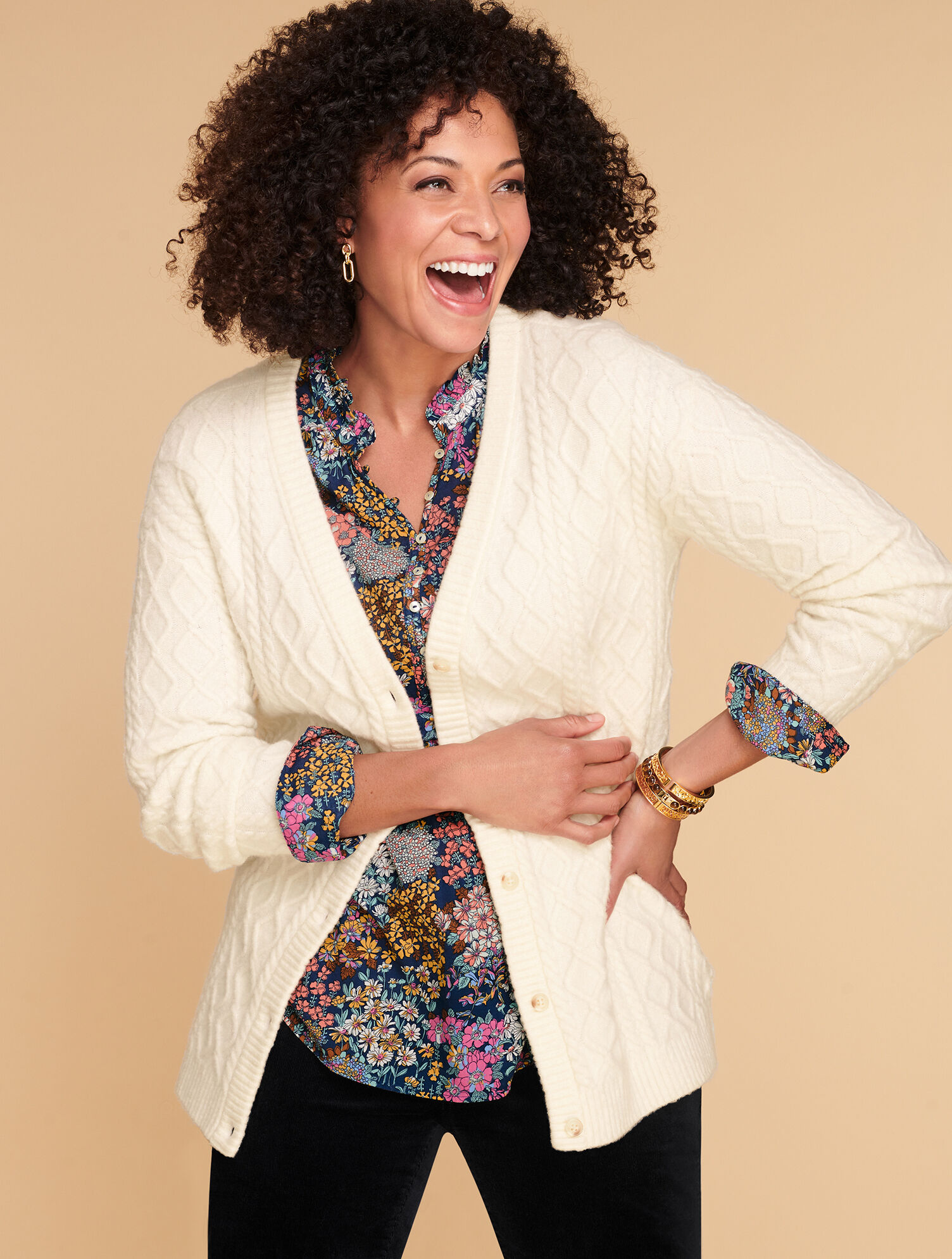 Cable Knit Cardigan | Talbots