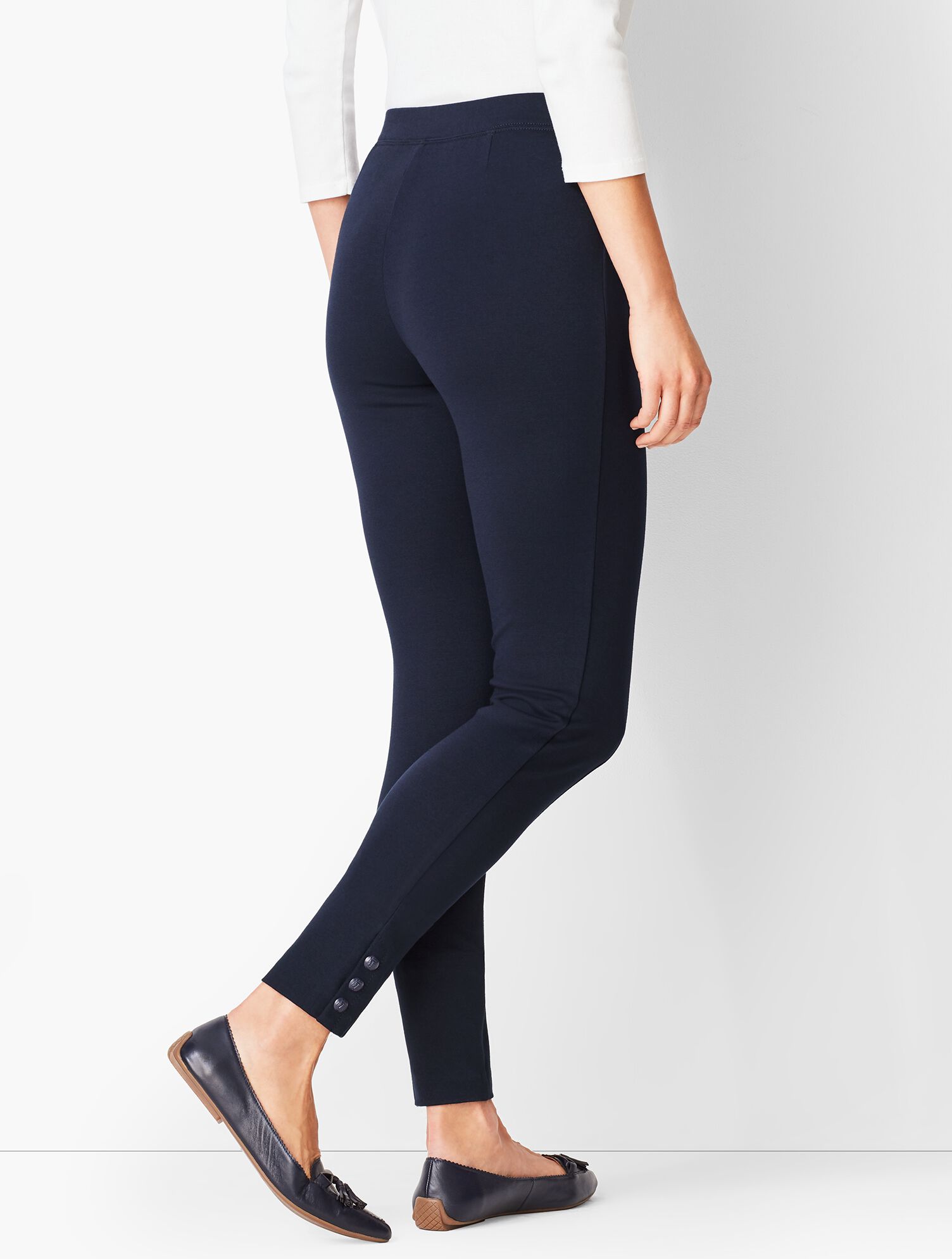 button ankle leggings