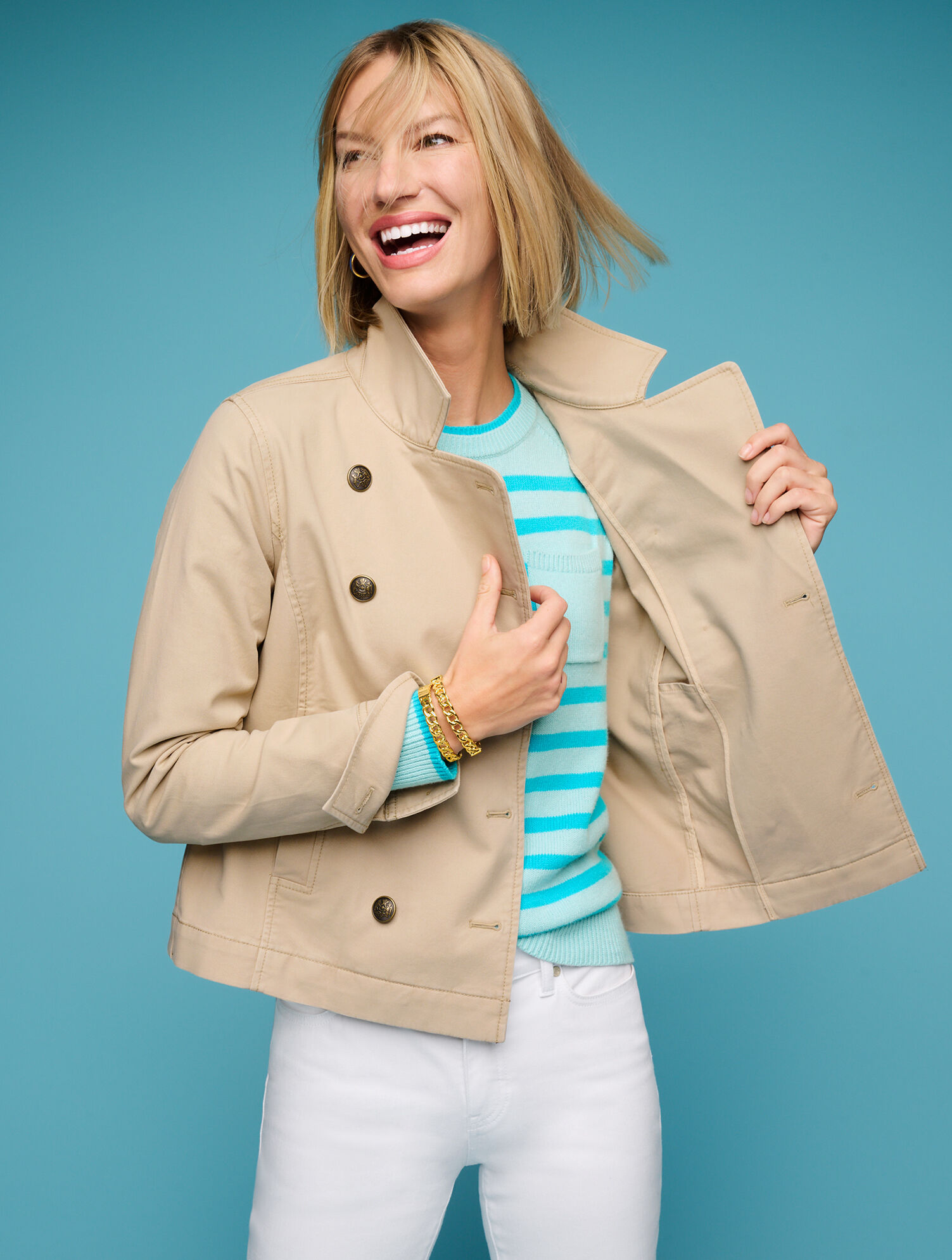 Double Breasted Officer Jacket | Talbots