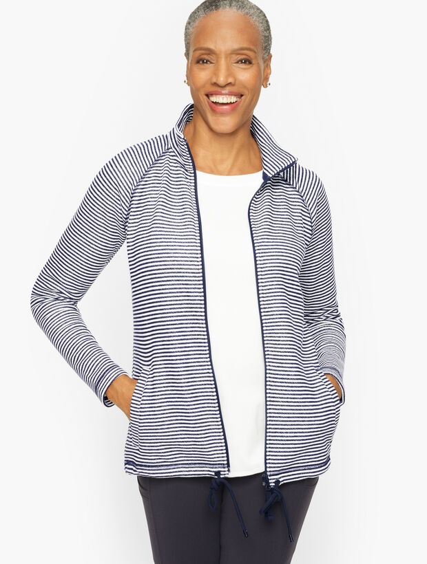 Stripe Terry Mockneck Jacket | Talbots
