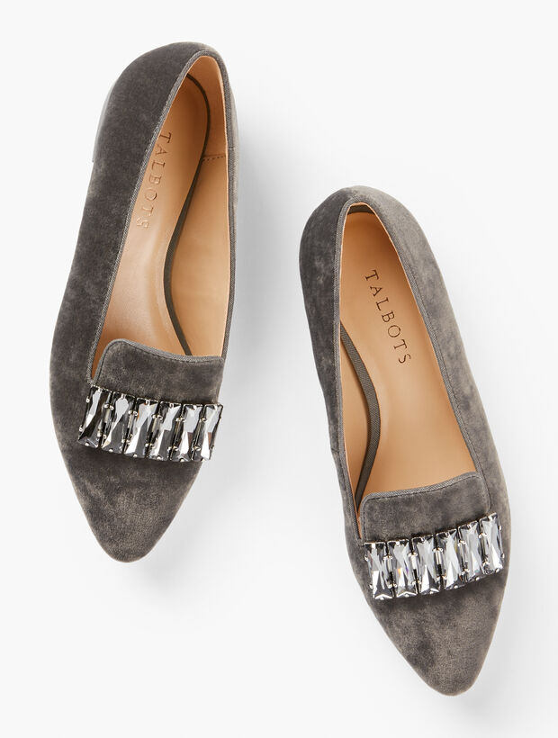 Edison Stone Velvet Flats | Talbots