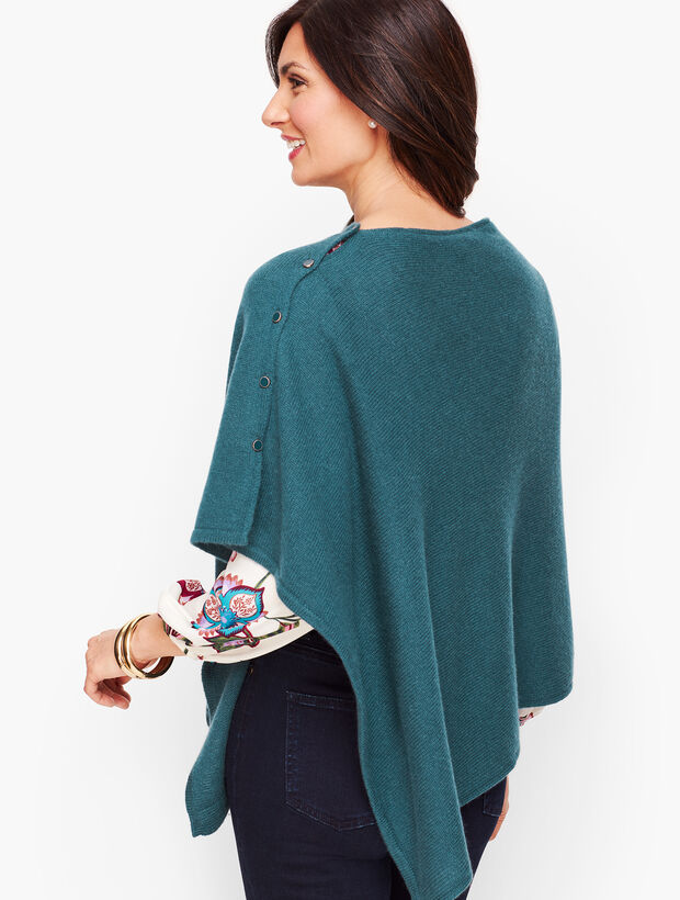 Cashmere Asymmetric Button Poncho | Talbots