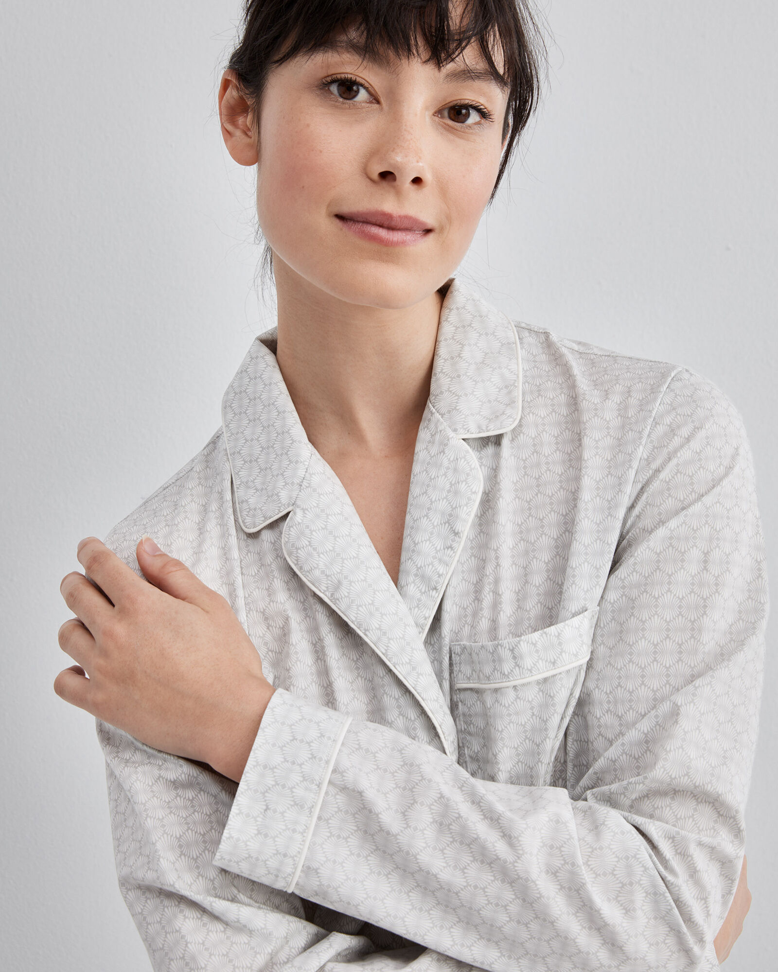 Organic Cotton Poplin Scallop Print Sleep Dress | Haven Well Within