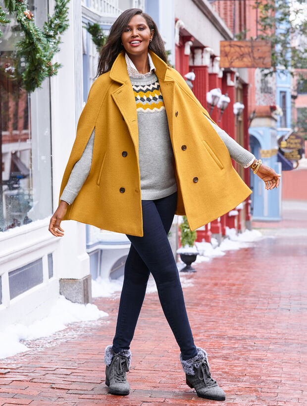 Wool Double Breasted Cape | Talbots