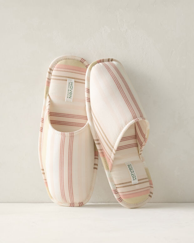 Organic Cotton Stripe Slippers | Haven Well Within