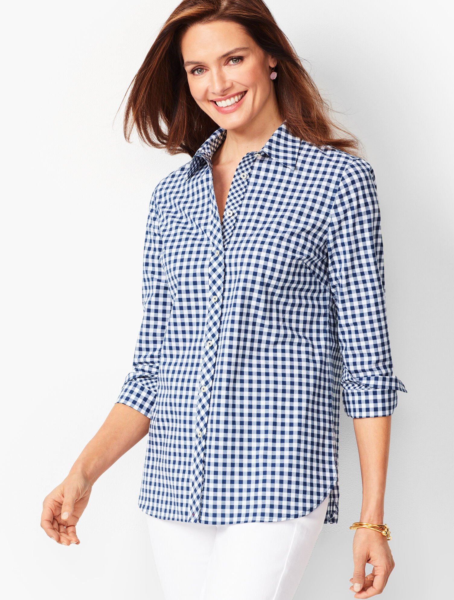 gingham shirt button down