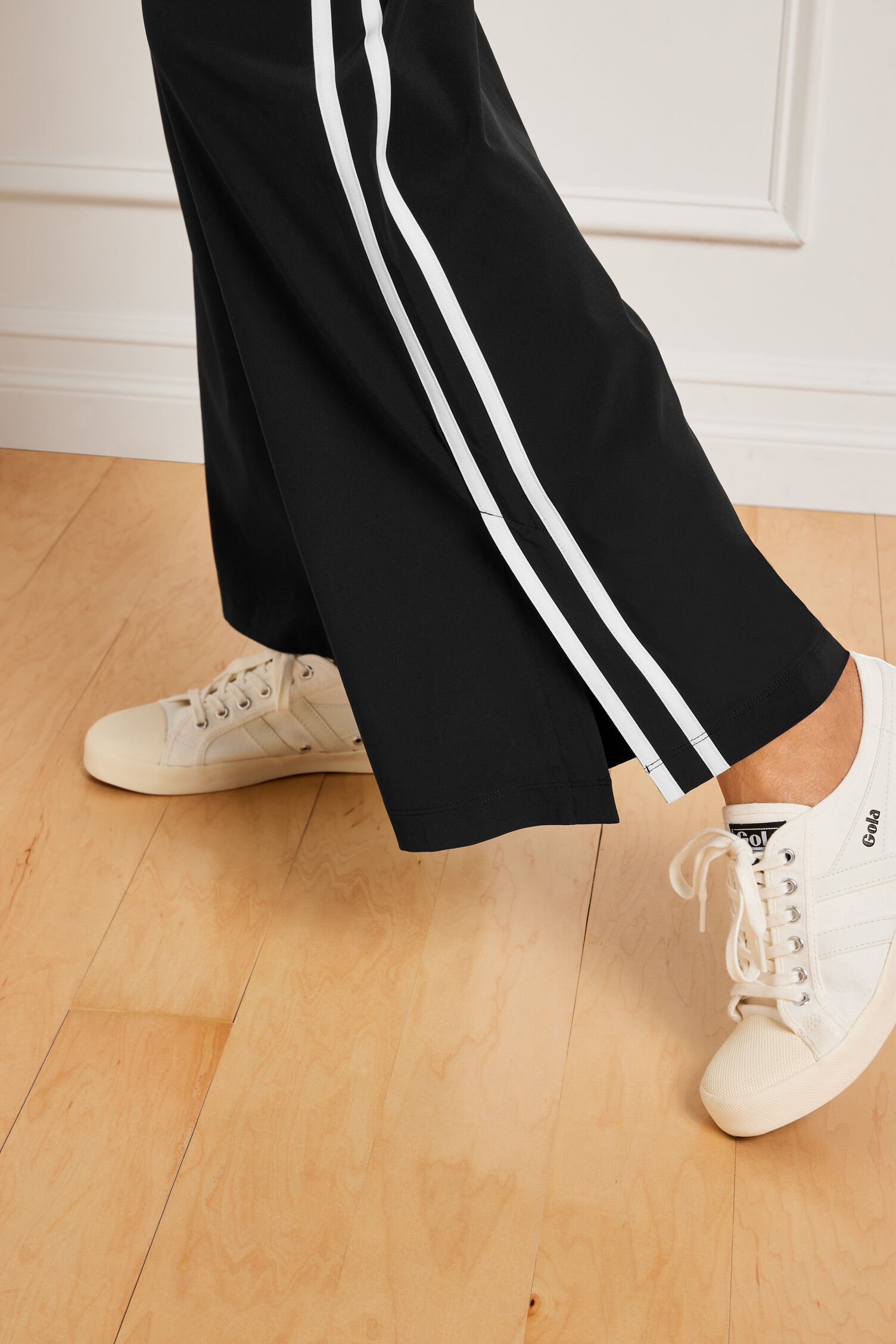 Lightweight Stretch Side Stripe Wide Leg Pants | Talbots