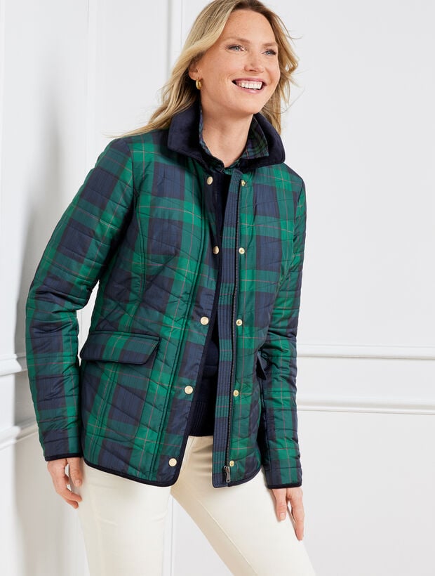 Quilted Jacket - Joyful Black Watch Plaid | Talbots