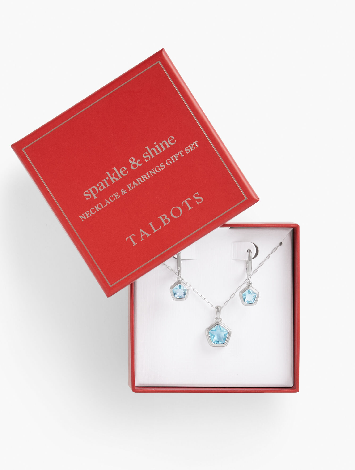 Aqua Sparkle Necklace And Earrings Gift Set | Talbots