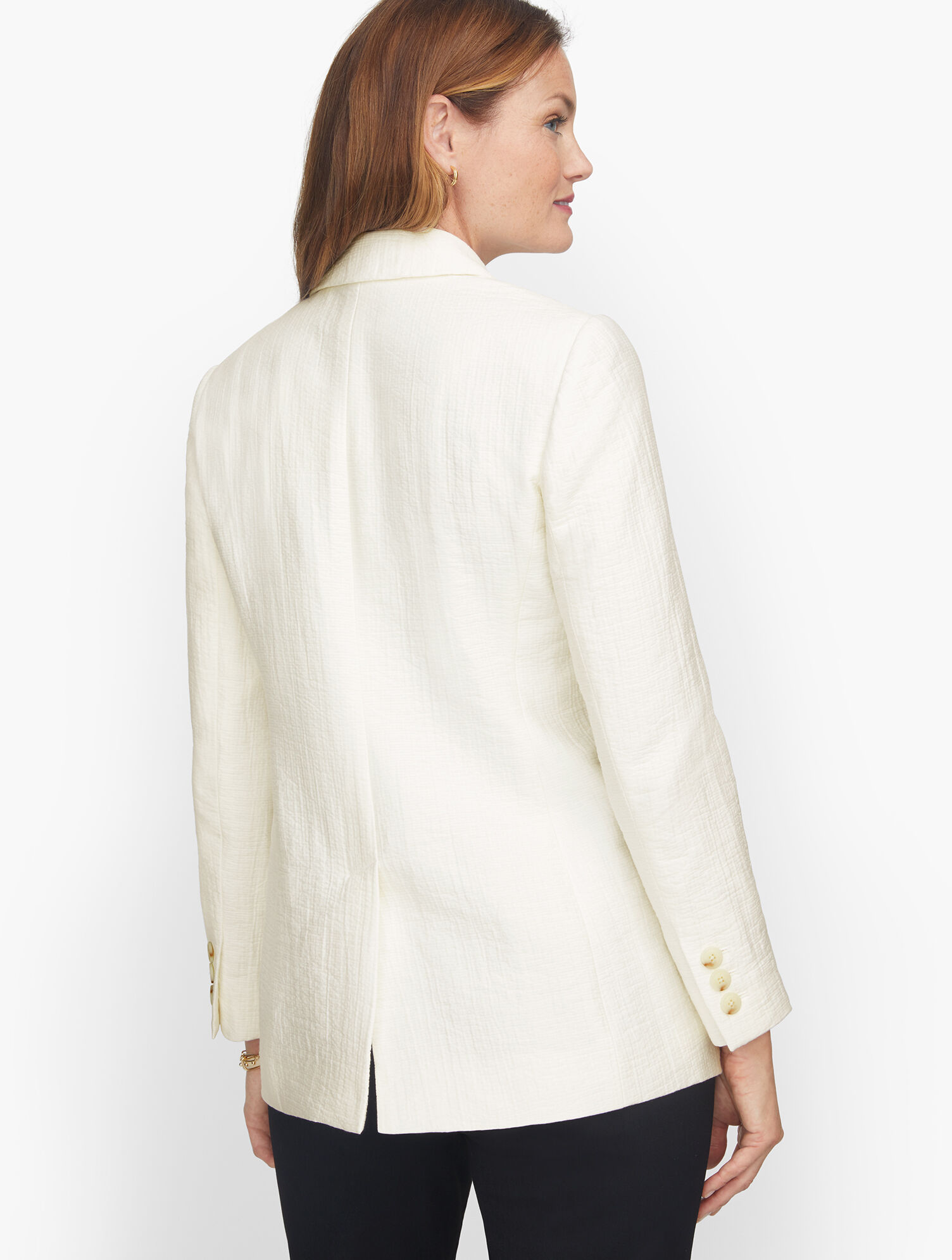 Textured Double Breasted Blazer | Talbots
