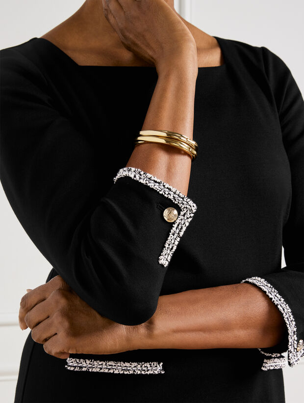 Fringe Trim Ponte Dress | Talbots