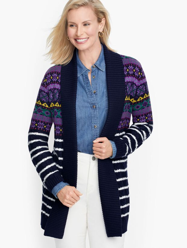 Cozy Cableknit Flyaway Cardigan | Talbots