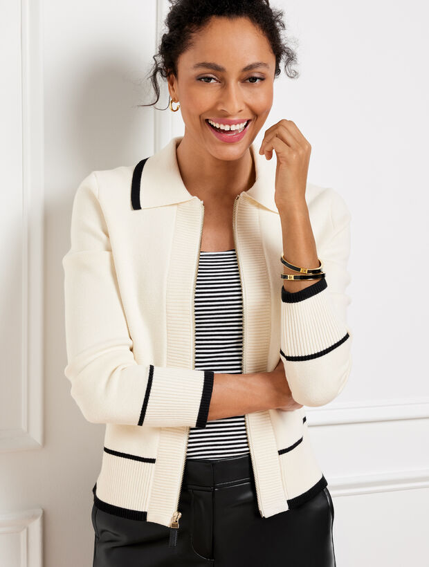 Sweater Jacket - Tipped | Talbots