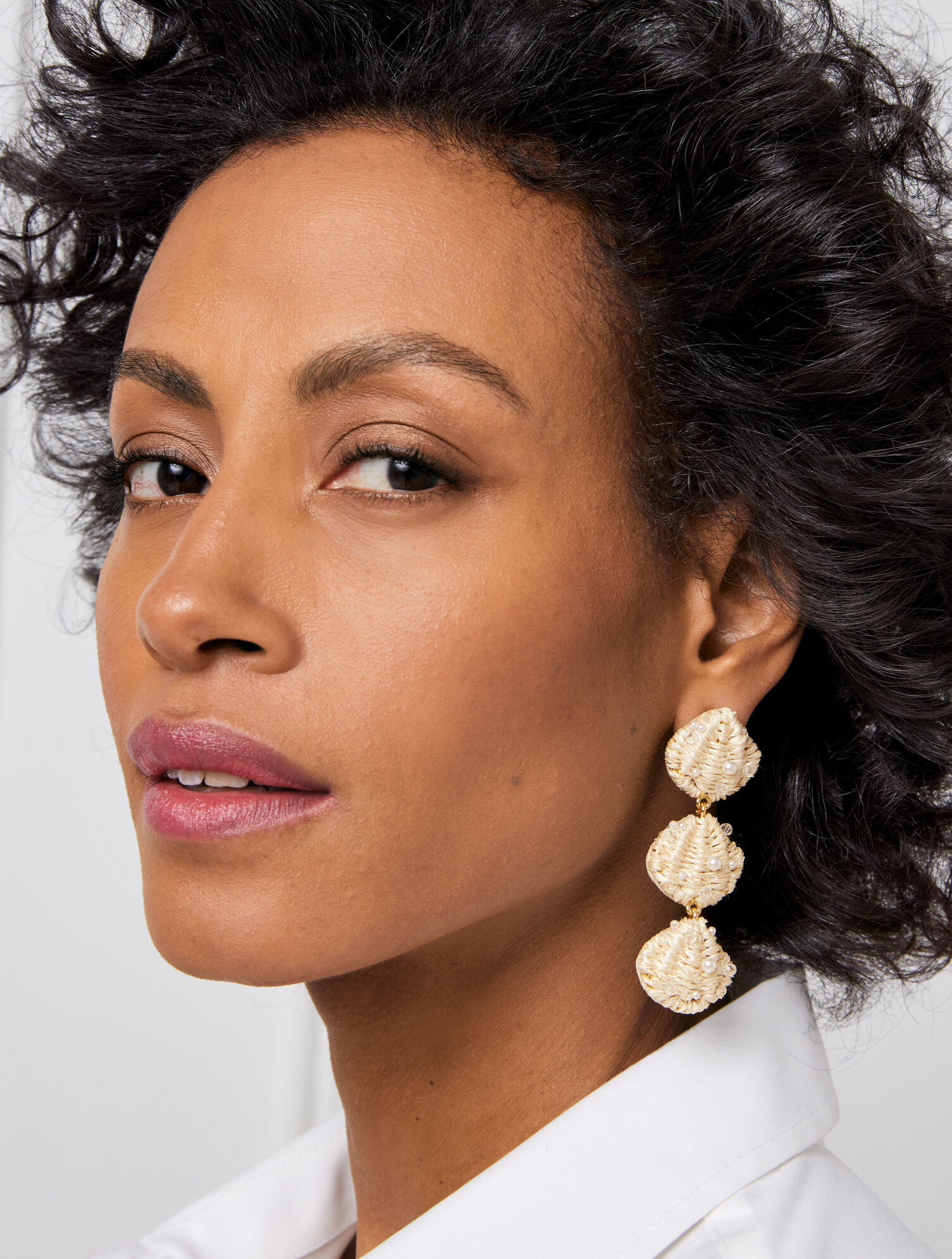 Raffia Seashell Drop Earrings | Talbots