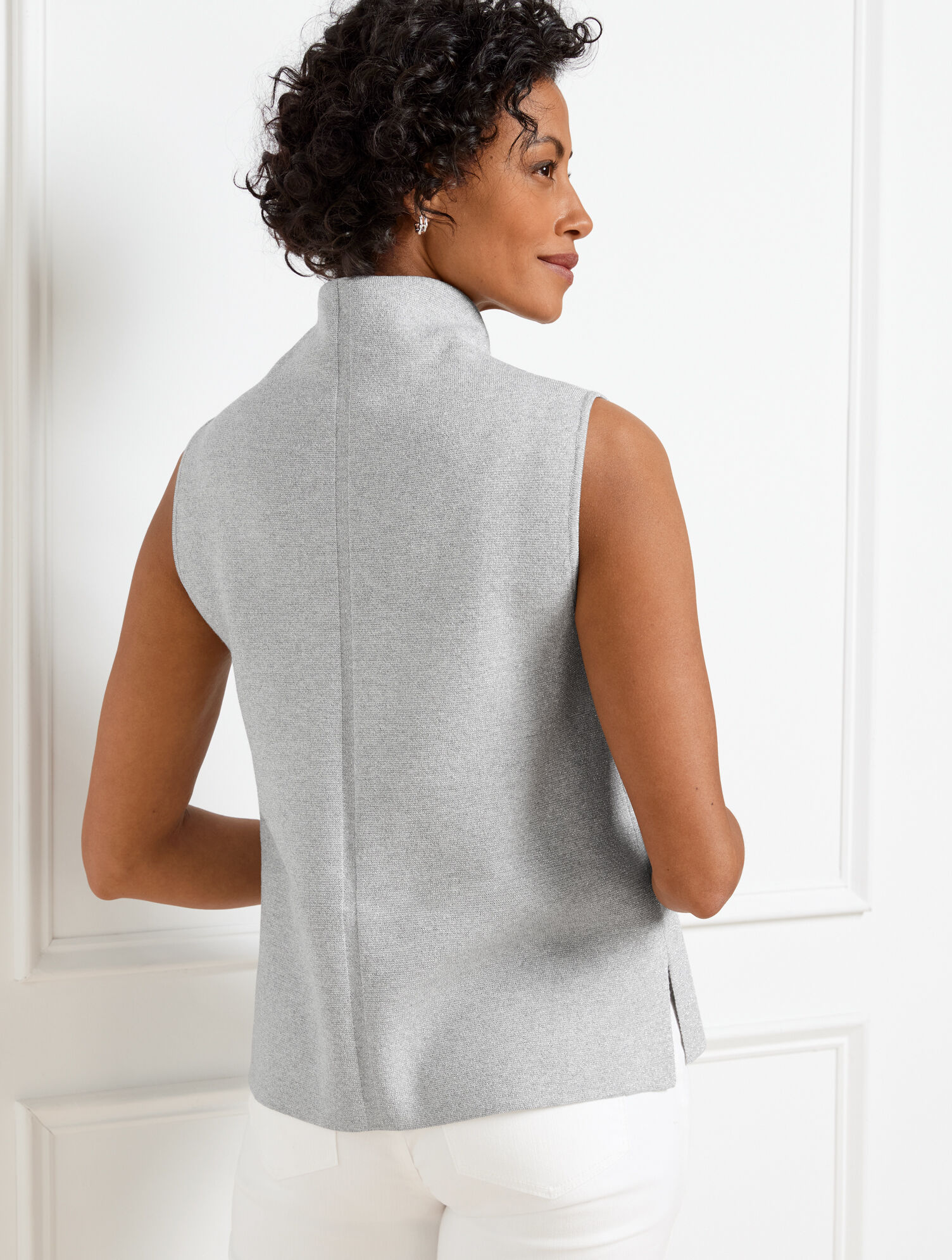 Cowl-Neck Sweater Shell - Metallic | Talbots