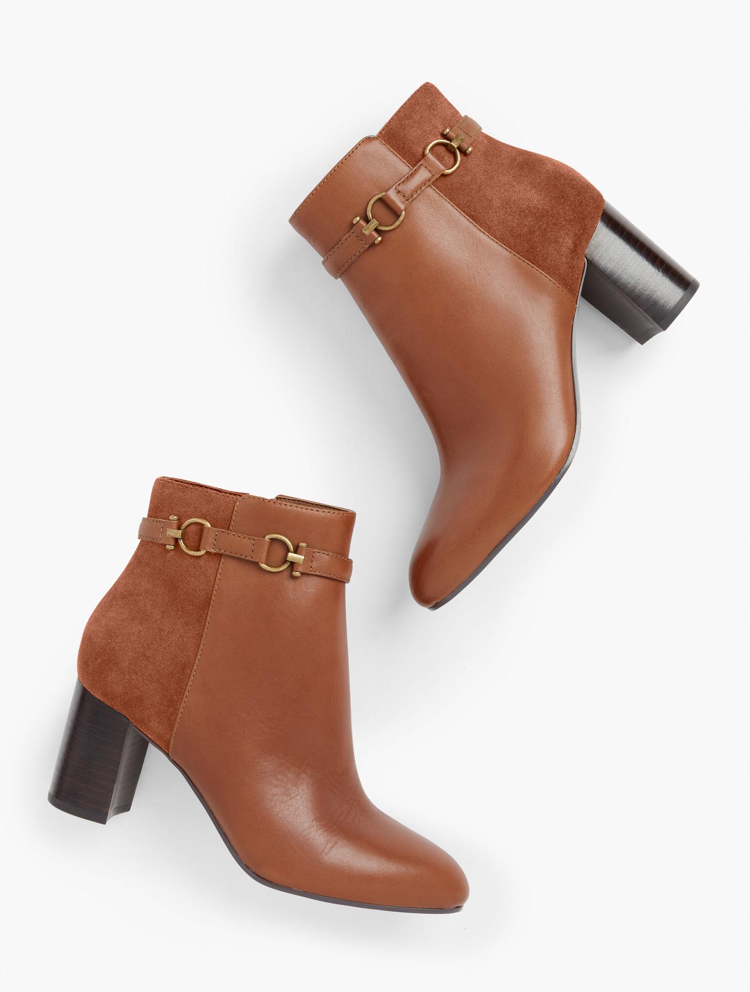 Simone T-Bar Leather Ankle Boots | Talbots