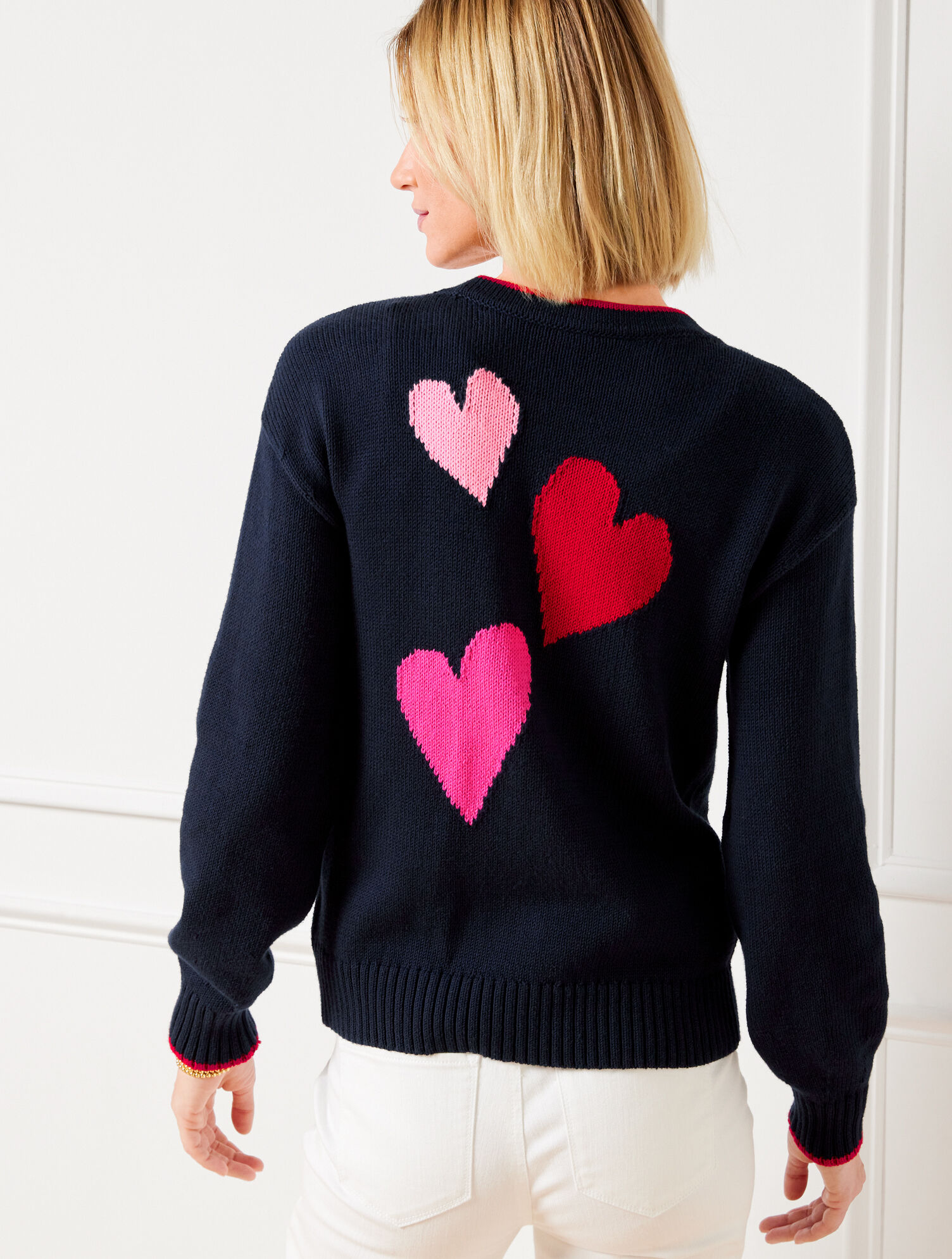 V-Neck Cardigan - Tipped Heart | Talbots