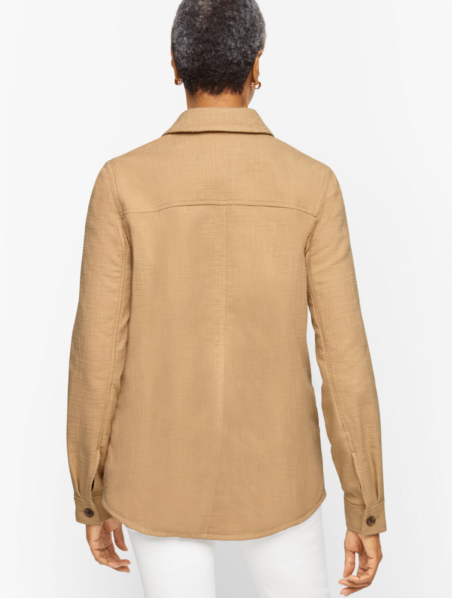 Textured Cotton Shirt Jacket | Talbots