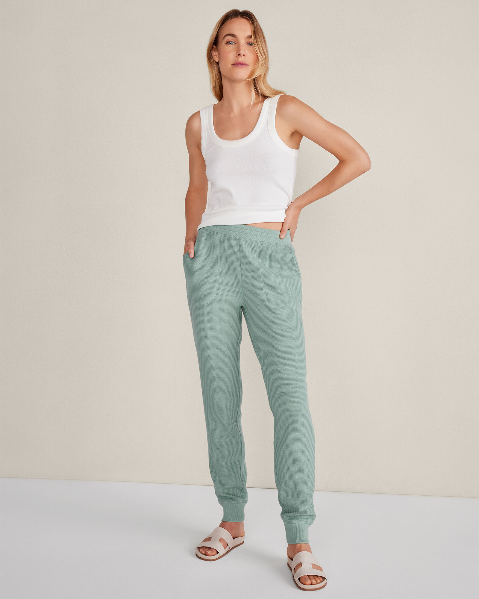 Organic Cotton Waffle Knit Joggers | Haven Well Within