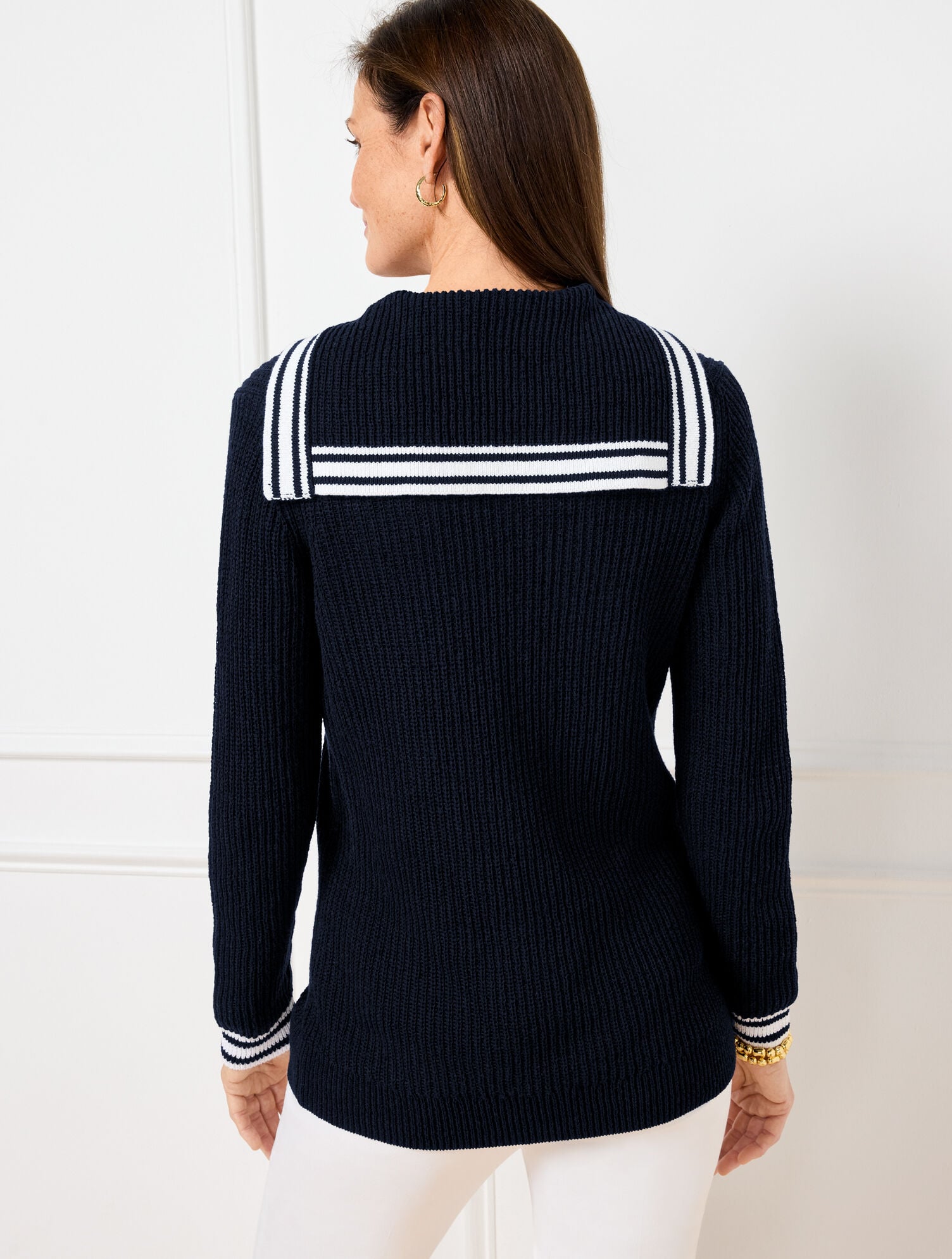 Sailor Collar Cardigan - Tipped | Talbots