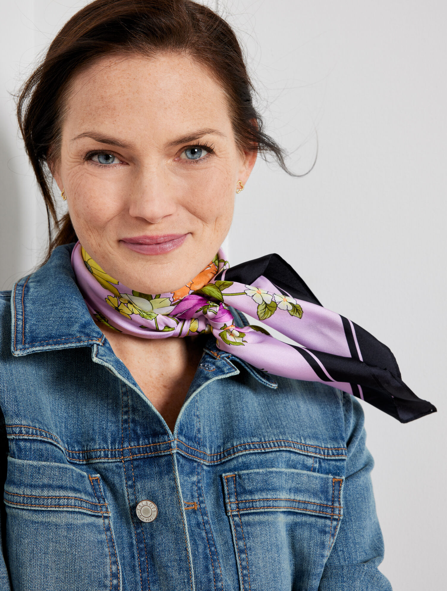 Botanical Floral Silk Square Scarf | Talbots