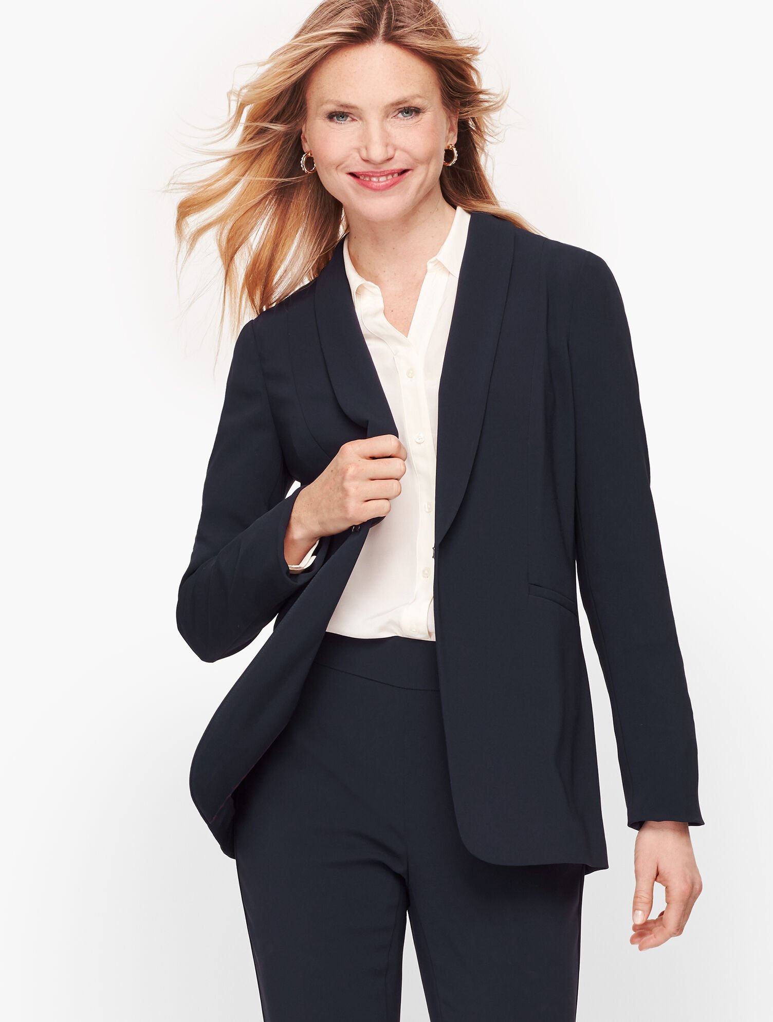 Easy Travel Collection - Long Shawl-Collar Jacket | Talbots