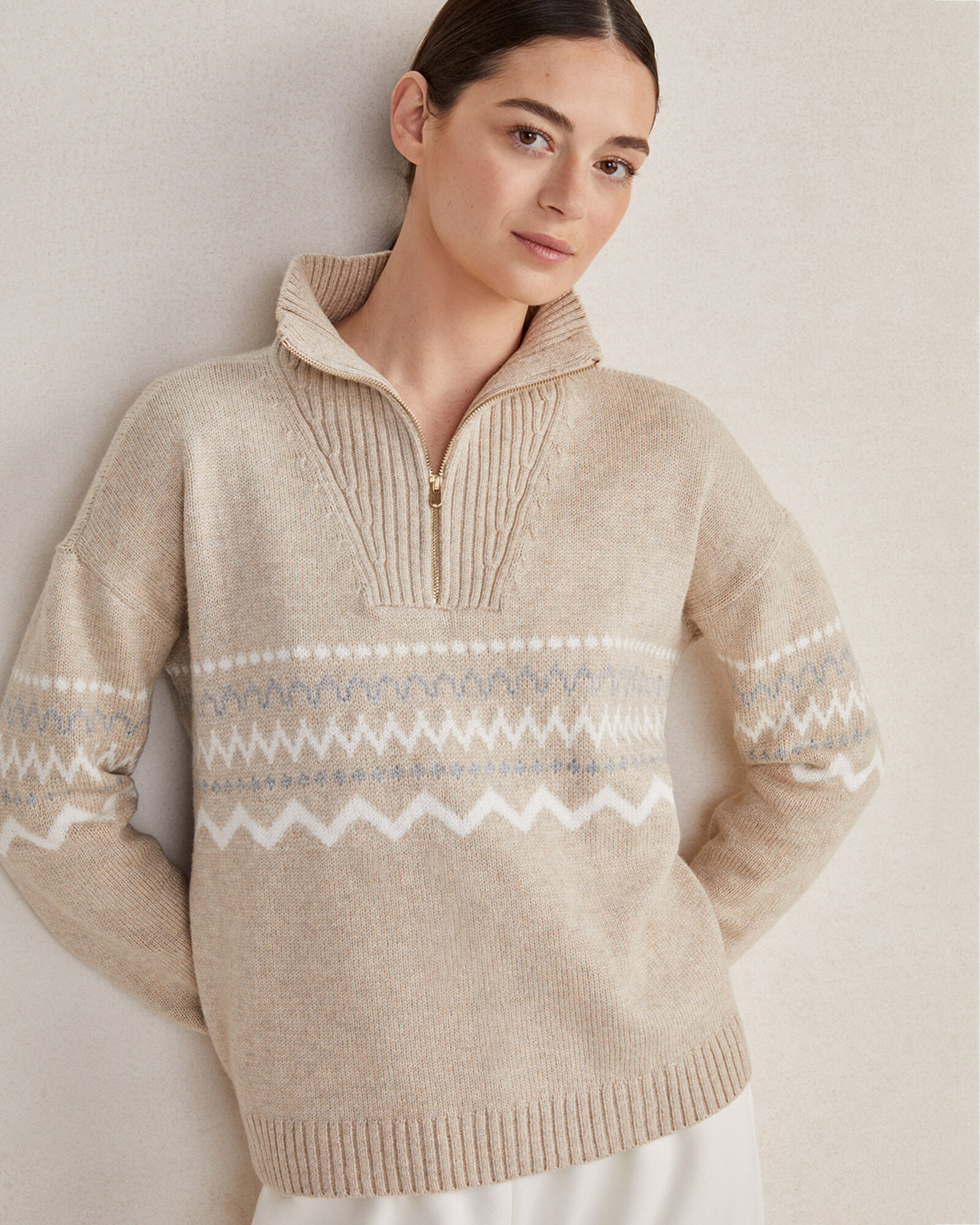 Fair Isle Half-Zip Sweater | Haven Well Within