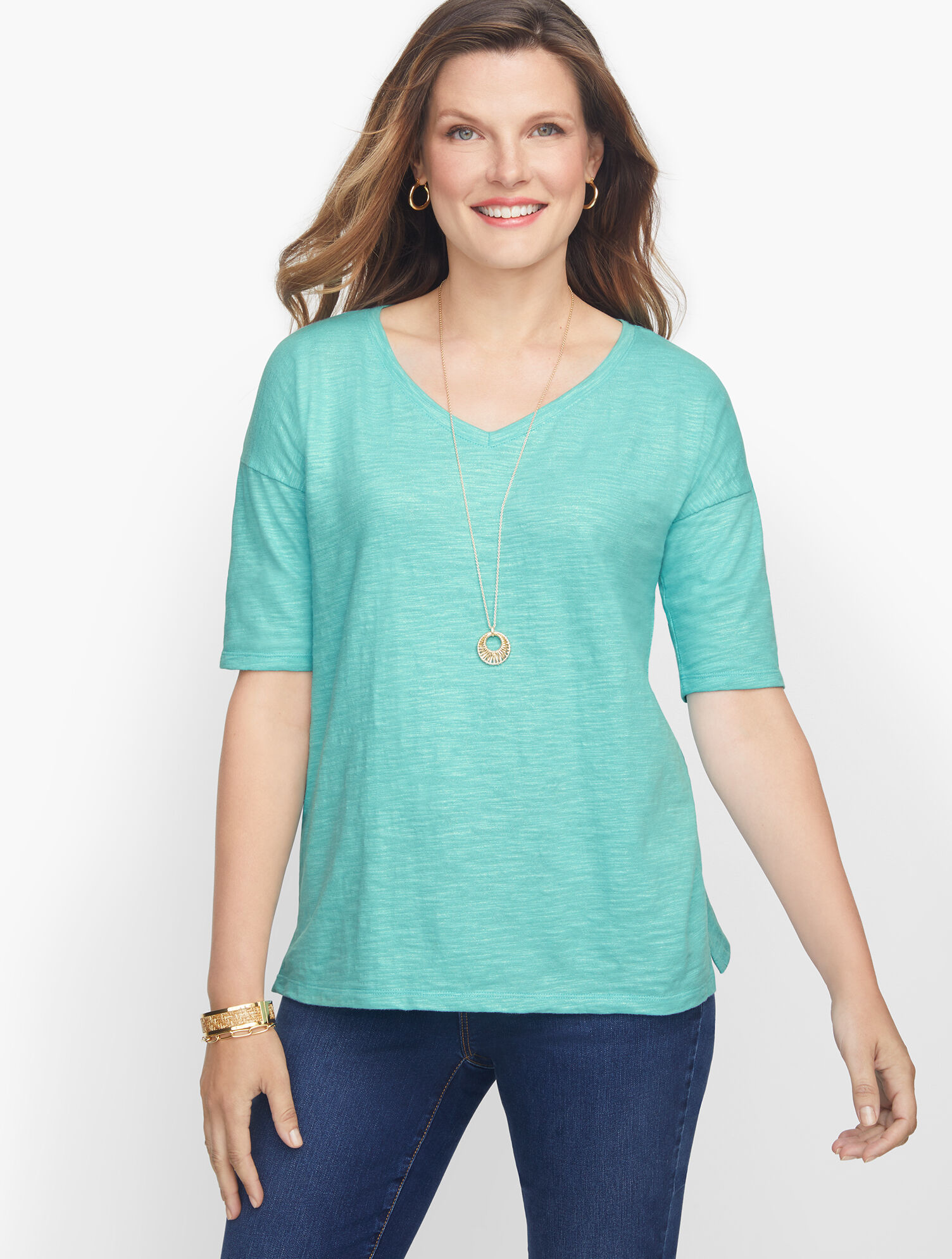 V-Neck Tee - Solid | Talbots
