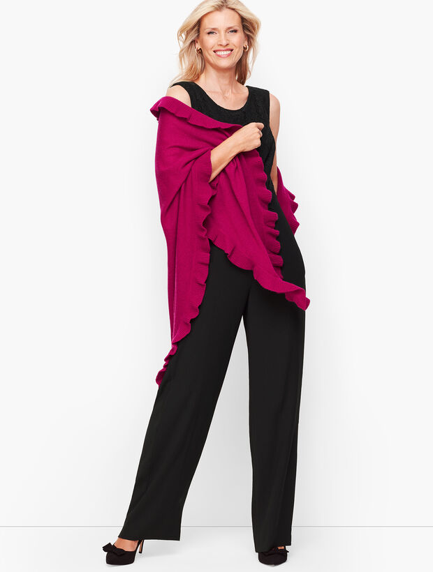 Cashmere Ruffle Triangle Wrap | Talbots