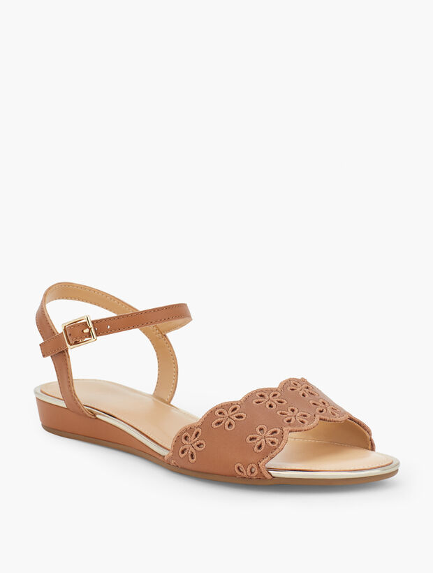 Daisy Eyelet Nappa Sandals | Talbots