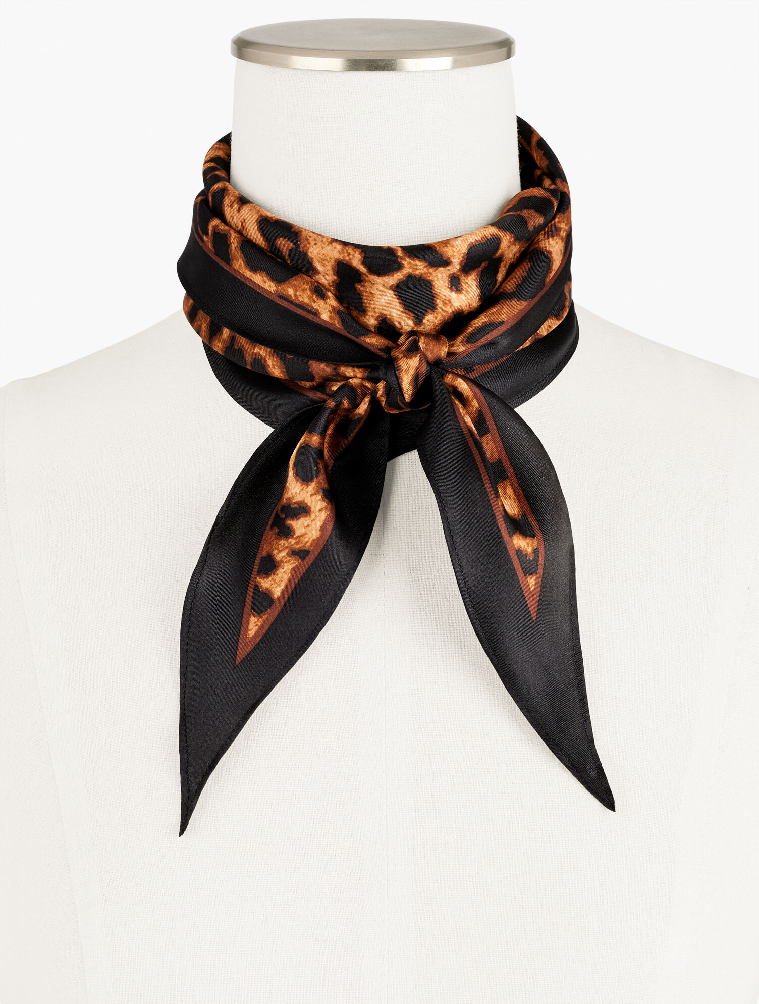 Leopard Silk Diamond Scarf | Talbots