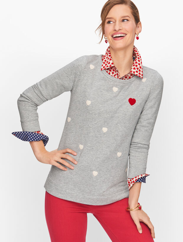 Embellished Hearts Sweatshirt | Talbots