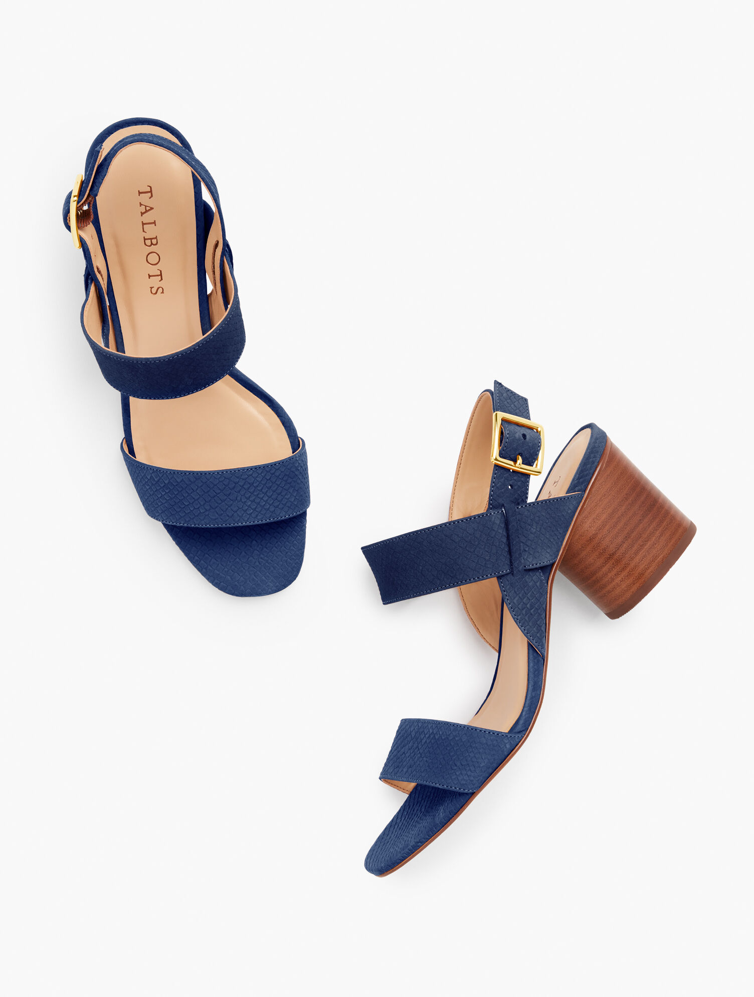 Paulina Embossed Leather Sandals | Talbots