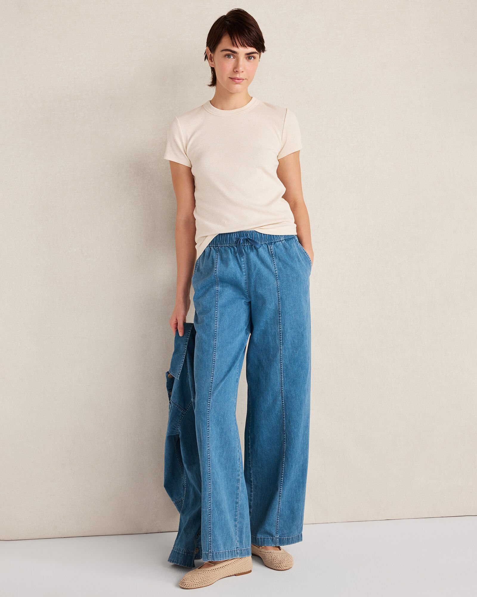 Organic Cotton Denim Barrel Leg Pants | Haven Well Within