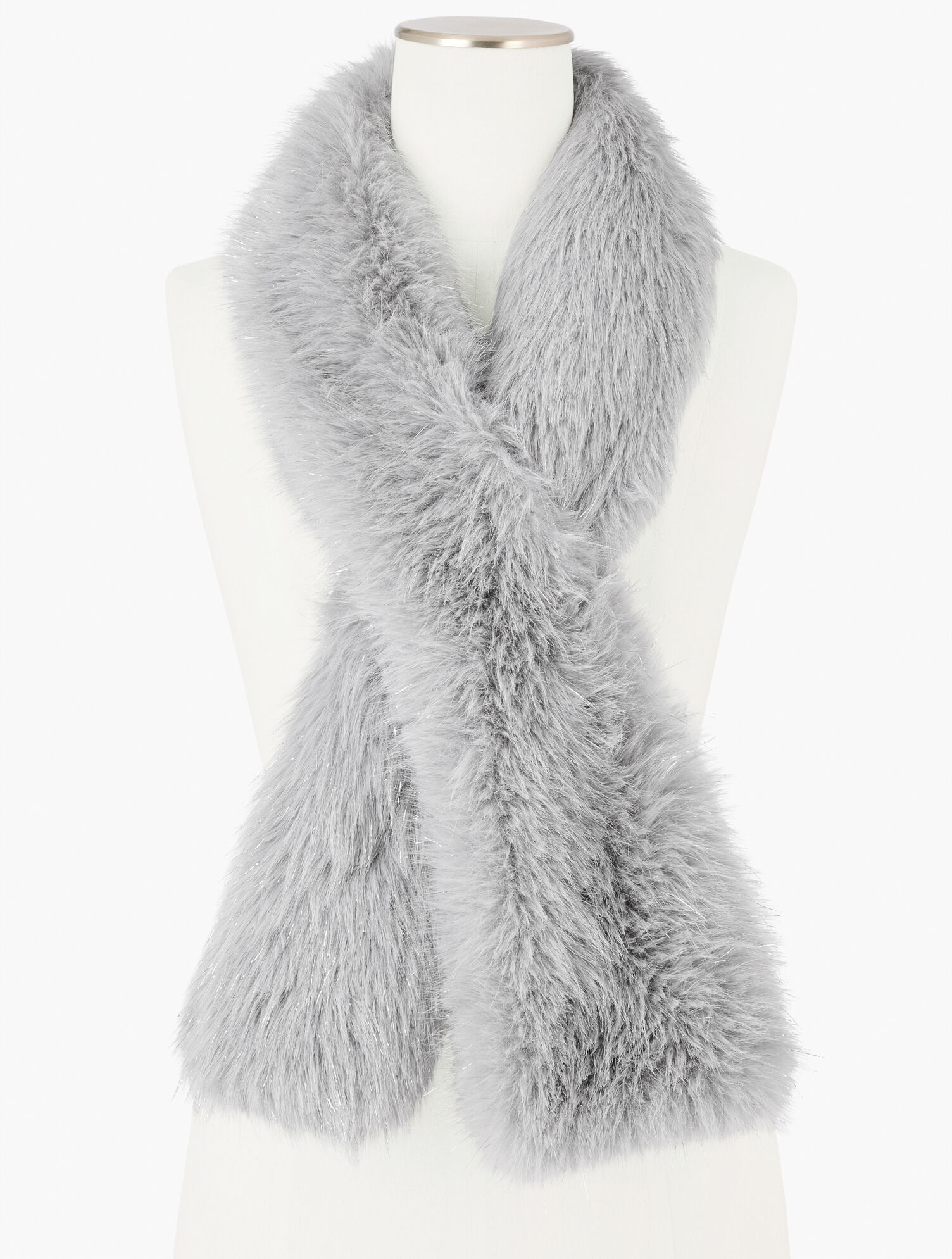 Metallic Faux Fur Scarf | Talbots