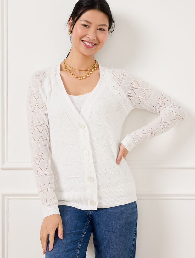 Lace Pointelle Cardigan | Talbots