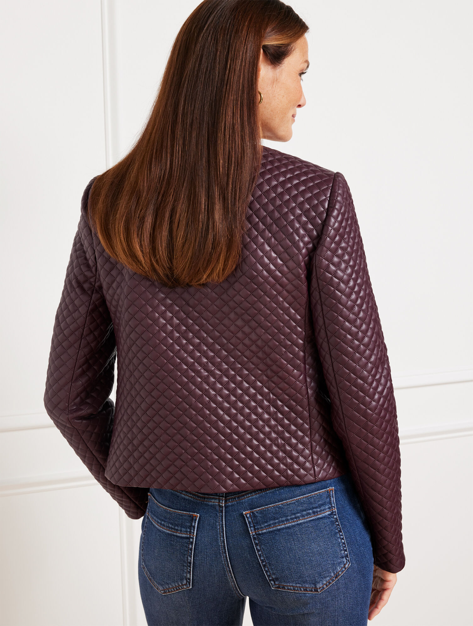 Embossed Faux Leather Jacket | Talbots