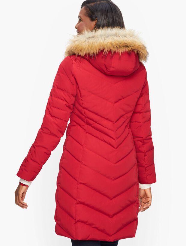 Faux Fur Trim Down Puffer Coat | Talbots