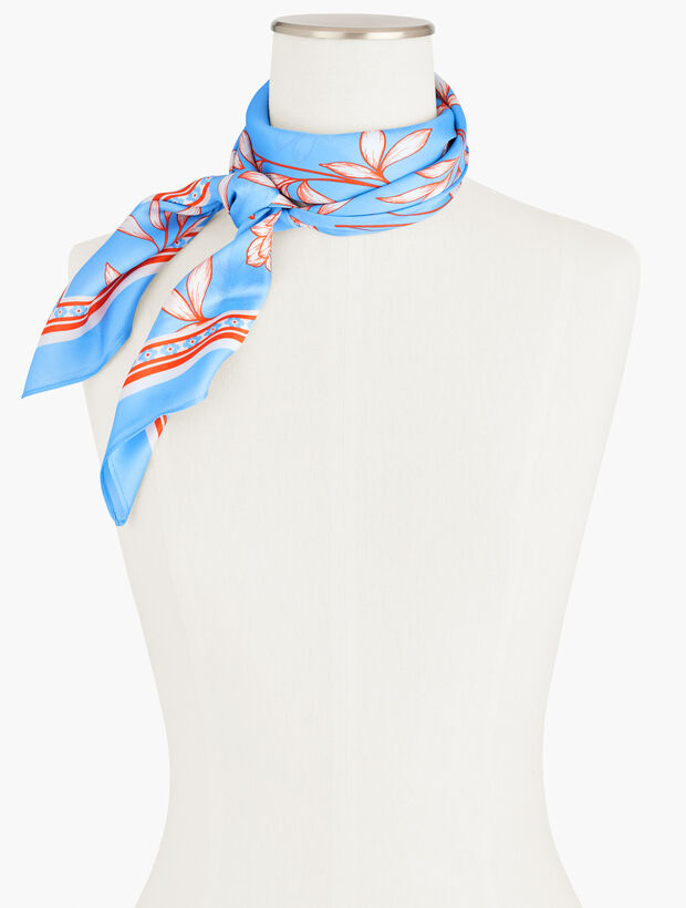 Flowing Hibiscus Silk Square Scarf | Talbots