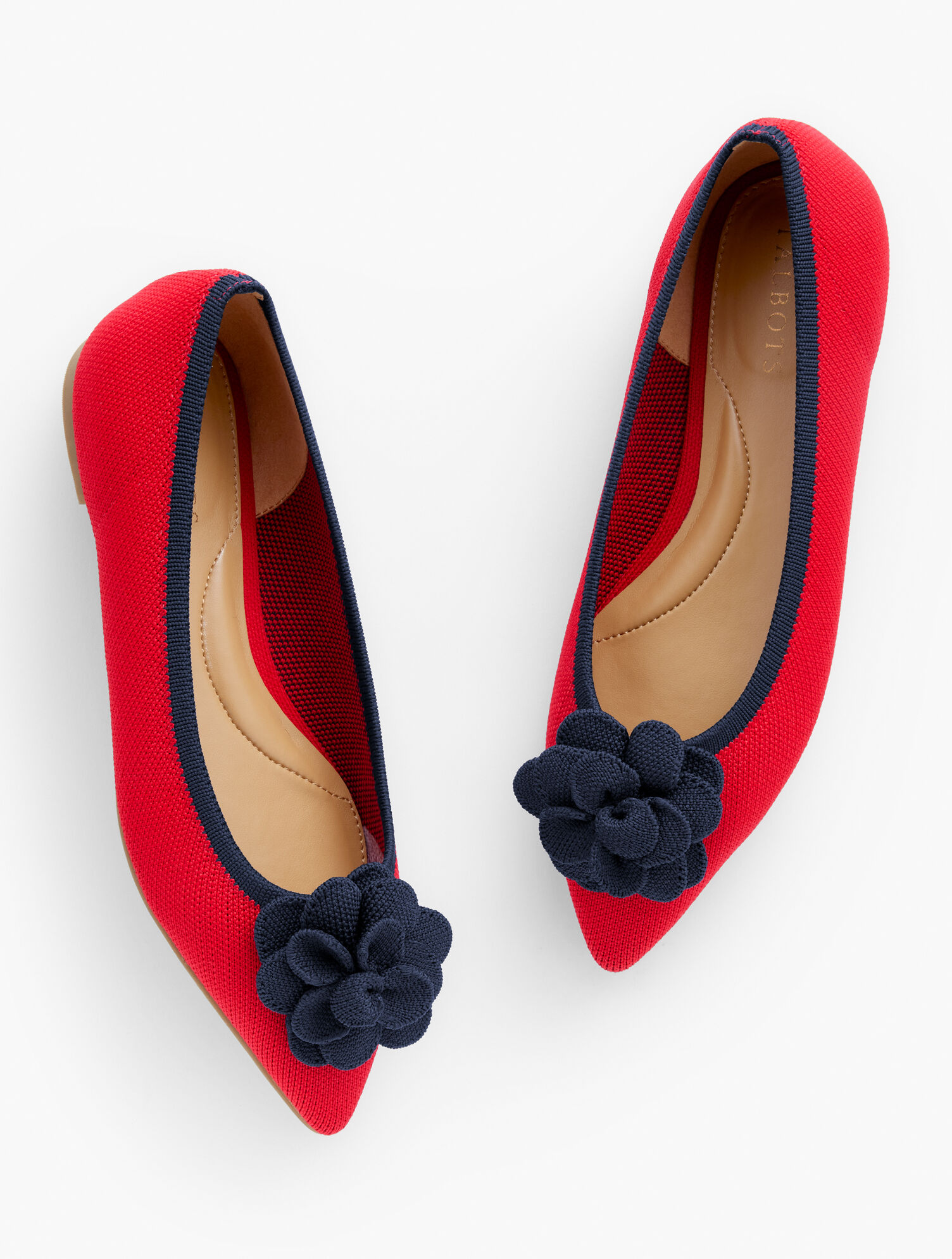Edwin Knit Flower Pointed Toe Flats | Talbots